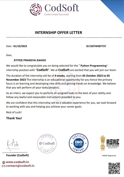 Stitee Prangya Sahoo On Linkedin Codsoft Pythonprogramming Internship