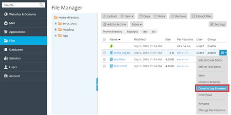 Log Files Plesk Onyx Documentation