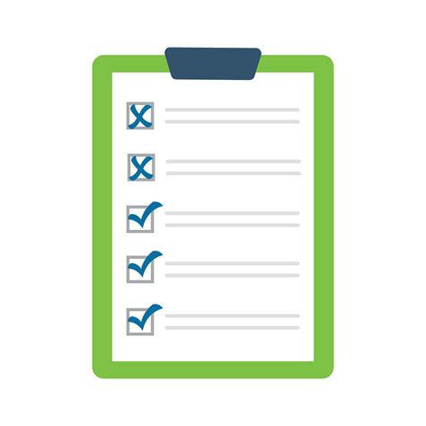 Checklist With Blue Checkmarks And Crosses Vector Art At Vecteezy