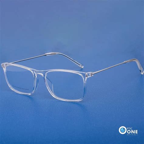 Mens Eyeglasses Slim Acetate Rectangle Glasses With Thin Metal