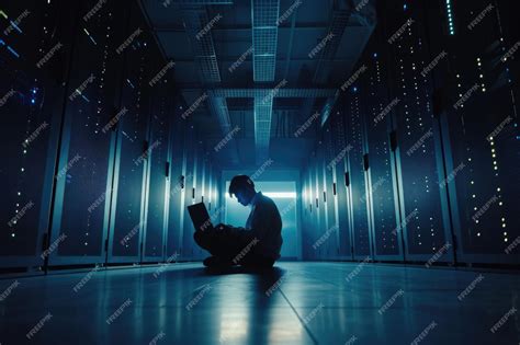 Premium Photo It Specialist In Data Center With Server Farm Cyber Security