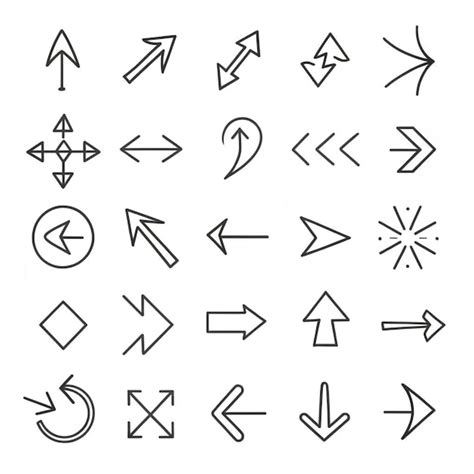 Arrows Big Black Set Icons Arrow Icon Arrow Vector Collection Arrow Cursor Modern Simple Arrows