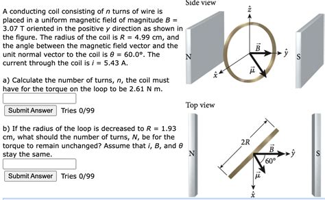 Solved A Conducting Coil Consisting Of N Turns Of Wire Is