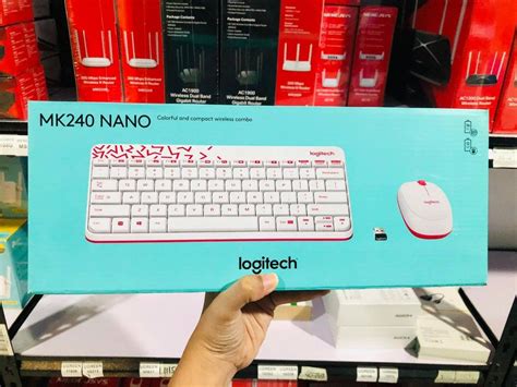 Logitech Mk240 Nano Wireless Keyboard Mouse Combo White Computers