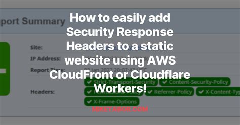 How To Add Security Headers To An Aws S3 Static Website
