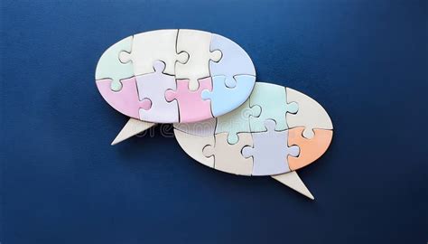 Interlocking Puzzle Pieces Form Speech Bubbles Symbolizing Connected