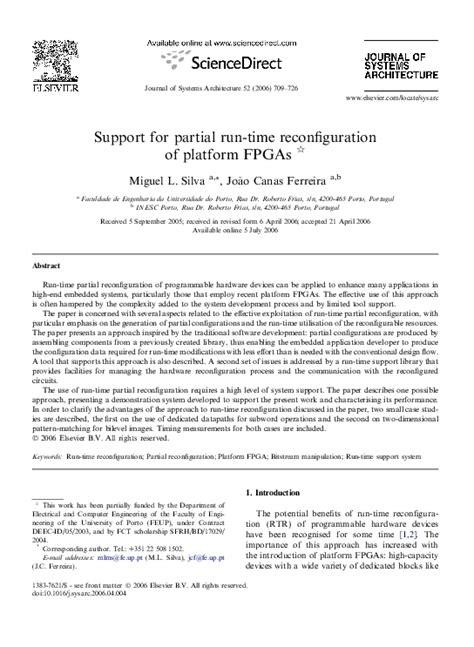 Pdf Support For Partial Run Time Reconfiguration Of Platform Fpgas