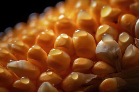 Premium Ai Image Corn Kernels In Macro Ai Generated