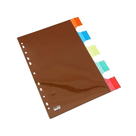 Sp 105 Plastic Separator Divider Set Of 5 A4 Multi Color Solo 1 Pcs Pack Essentials Alliance