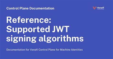 Reference Supported Jwt Signing Algorithms Control Plane Documentation