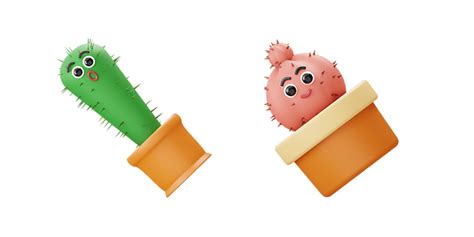 Shocked And Cute Cactus 3d Cursor Sweezy Custom Cursors