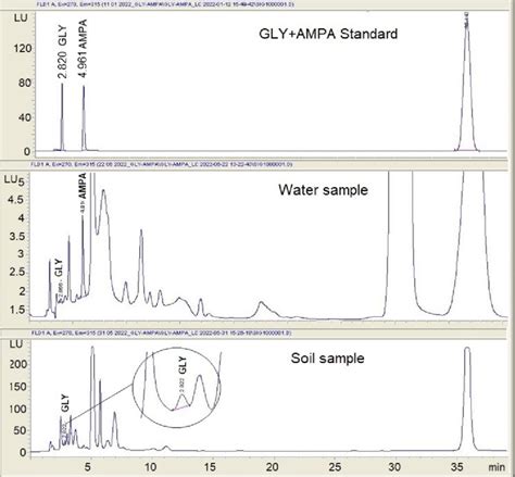 Rp Hplc Fld Chromatograms Of Gly And Ampa In Standard Mixture Water Download Scientific Rp Hplc Fld Chromatograms Of Gly And Ampa In Standard Mixture Water Download Scientific
