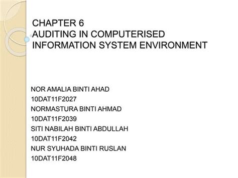 Auditing In Edp Environment Computerized Audit Ppt