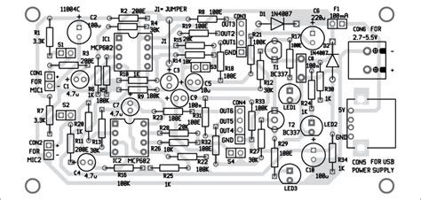 Dual Microphone Preamplifier For Adc Mcu And Arduino