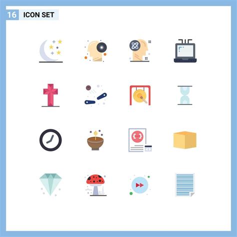 User Interface Pack Of 16 Basic Flat Colors Of Easter Christian Mind Celebration Laptop Editable