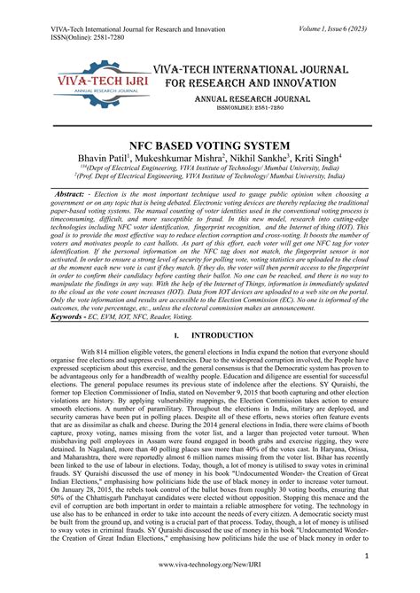 Nfc Based Voting System With Nfc Based Voting System Pdf Internet Computing