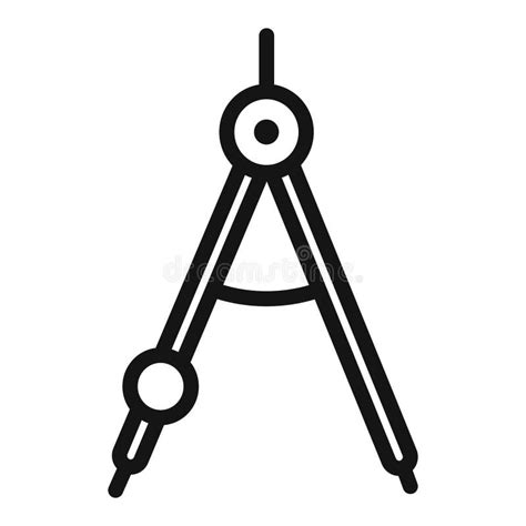 Drawing Compass Icon Mark In Filled Style Stock Vector Illustration