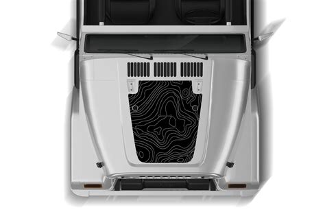 Topographic Hood Graphics Decals For Jeep Wrangler Tj