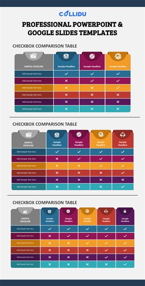 Checkbox Comparison Table Powerpoint Slides Powerpoint Powerpoint