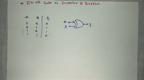 Ex Or Gate As Inverter And Buffer Youtube