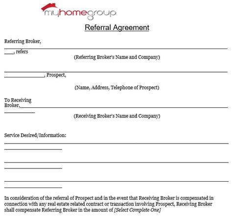 Free Referral Agreement Templates And Forms Ms Word Best Collections
