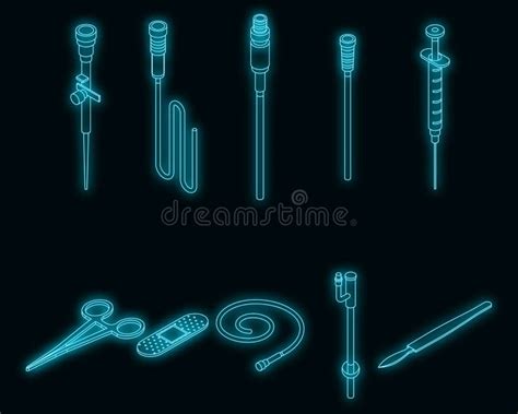 Catheter Icons Set Vector Neon Stock Vector Illustration Of Icons