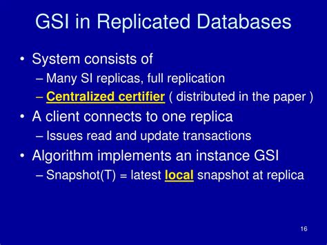 Ppt Database Replication Using Generalized Snapshot Isolation