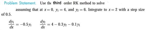 Solved Problem Statement Use The Third Order Rk Method To