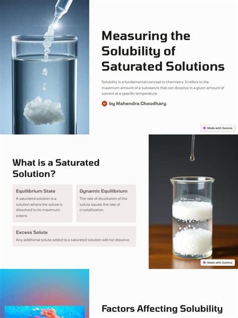 Measuring The Solubility Of Saturated Solutions Pdf Solubility Gases