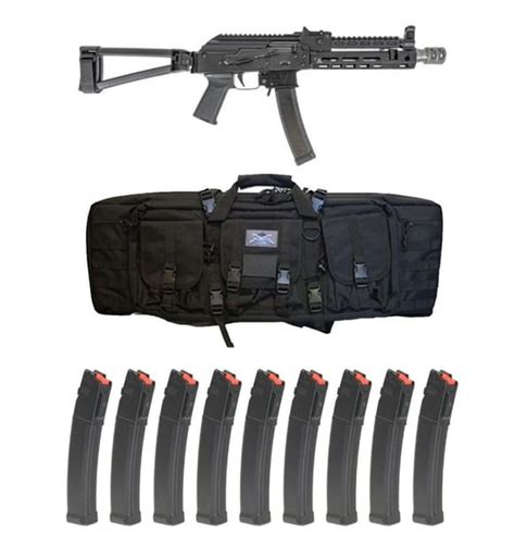 PSA AK V 9mm MOE ALG Triangle Side Folding Black With SA 8 Rail Gas Tube And SA 2 Muzzle