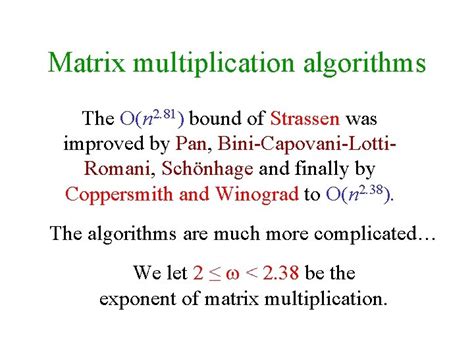 Fast Matrix Multiplication And Graph Algorithms Uri Zwick