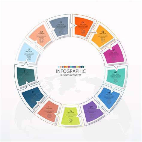 13단계 프로세스 또는 옵션 프로세스 차트 프로세스 다이어그램 프레젠테이션 워크플로 레이아웃 순서도 인포그래프에