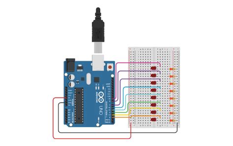 Circuit Design Running Light Tinkercad