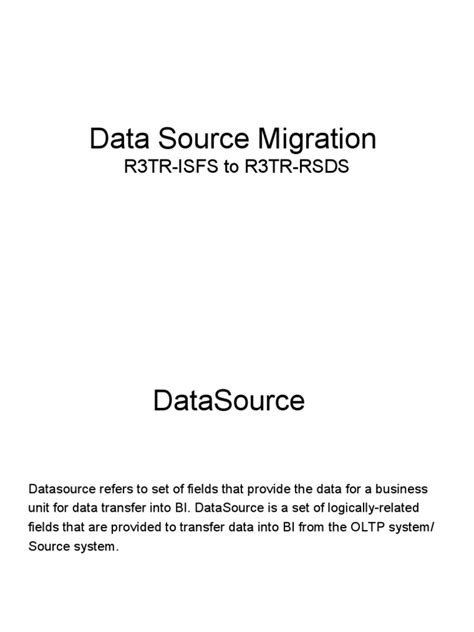 Data Source Migration Pdf Databases Data