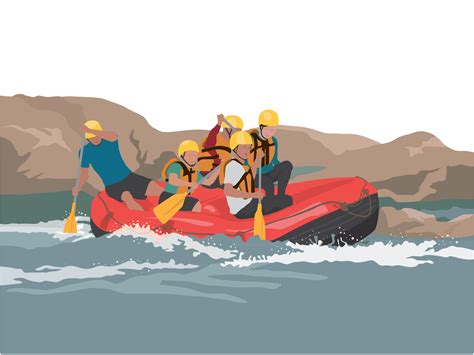 Rafting Adventure In Illustration Graphic Vector 2410120 Vector Art At