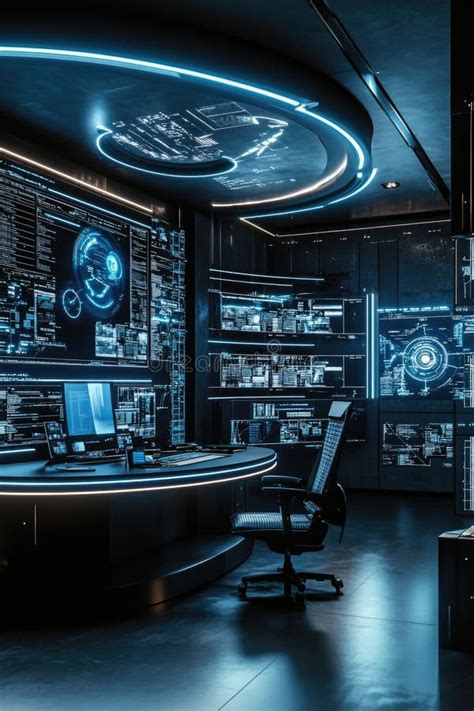 A Modern Office Setup With Multiple Computer Screens And A Desk Ideal