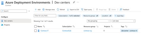 azure deployment environments のデベロッパー センターを設定する azure deployment