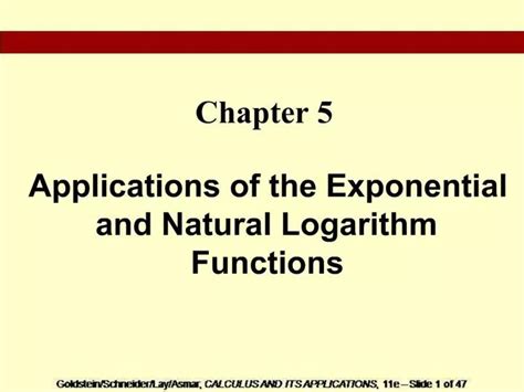 PPT Chapter Applications Of The Exponential And Natural Logarithm Functions PowerPoint