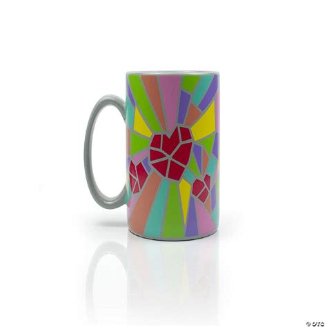2020 Sidewalk Chalk Inspired Mosaic Heart Ceramic Coffee Mug Holds 16 Ounces Oriental Trading