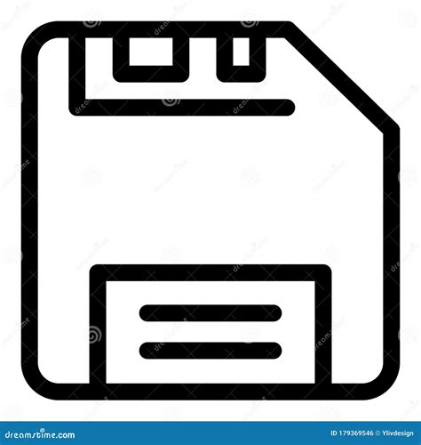 Old Floppy Disk Icon Outline Style Stock Vector Illustration Of Button Application 179369546