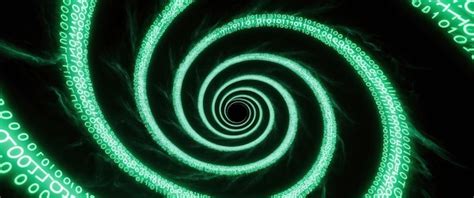 Premium Photo A Spiraling Vortex Of Green Binary Code On A Black