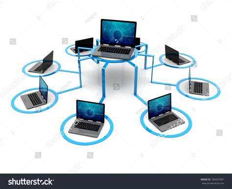 computer network computers connected each other 스톡 일러스트 786925981
