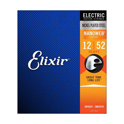 Elixir Nanoweb 012 52 Heavy Electric Guitar Strings