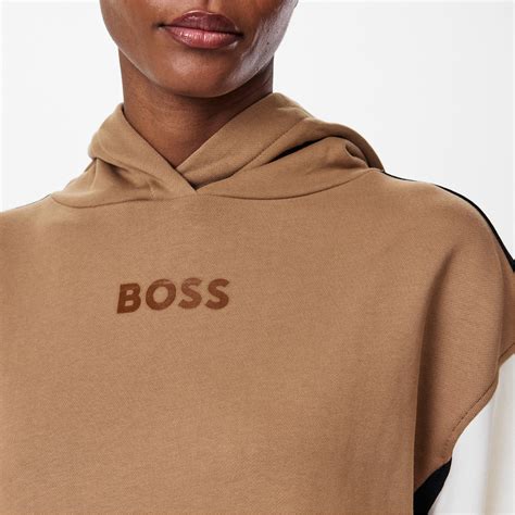 Boss Womens Econy Block Hoodie Med Beige