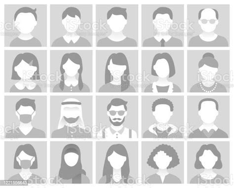 사람들은 평면 아이콘을 아바타 벡터 일러스트는 사용자 프로필에 대한 남자 여성 머리 무슬림 수석 성인 과 젊은 인간의 얼굴 그림으로 아이콘을 포함했다 라운드 일반 중립