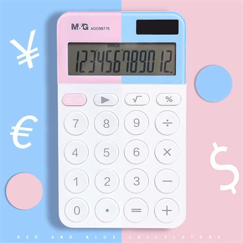 Mandg 12digit Modern Calculator Dual Power Color Cac Vicedeal
