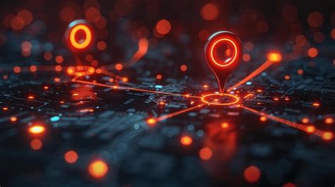 Premium Photo Hightech Geolocation Interface With Virtual Map Markers