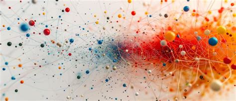 Colorful Network Interconnected Nodes Connection Structure Complexity Information Stock