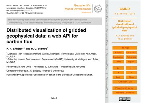 Pdf Distributed Visualization Of Gridded Geophysical Data A Web Api