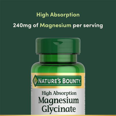 Natures Bounty High Absorption Magnesium Glycinate Supplements 240mg